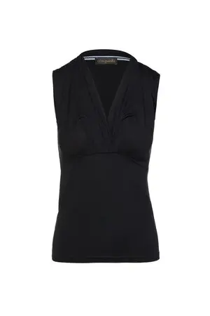 CONQUISTA Elegant Sleeveless Stretch Jersey V-neck Top