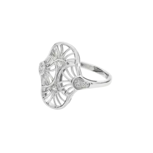 LUCY QUARTERMAINE Art Deco Oval Ring In Sterling