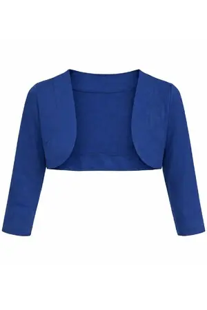CONQUISTA Elegant Cropped Bolero With 3/4 Sleeves In Deep