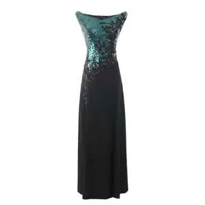 LUNA FASHION HOUSE Greta Sequin Maxi Dress - Green/black