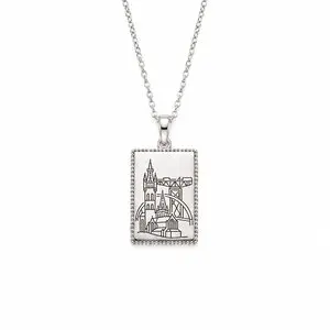 JANUS EDINBURGH Sterling From Glasgow With Love Postcard Necklace - Silver