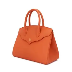 XXIII Scallop Tote In Grained Leather - Orange