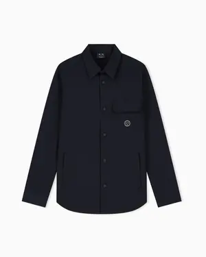Armani Exchange Oversized Fit Shirt With Lining - Navy Blue