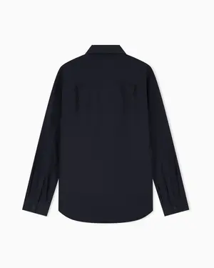 Armani Exchange Oversized Fit Shirt With Lining - Navy Blue