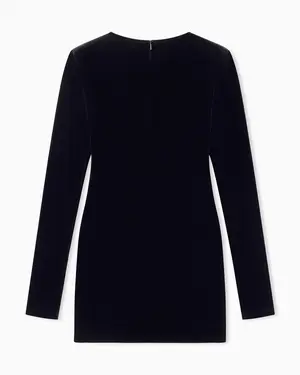 Armani Exchange Slim-fit Stretch Velvet Dress