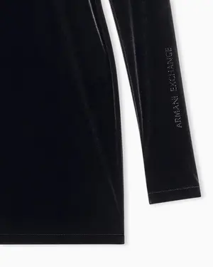 Armani Exchange Slim-fit Stretch Velvet Dress