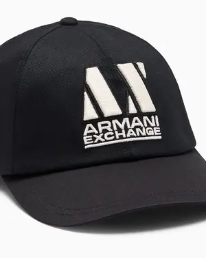 Armani Exchange Cotton Twill Baseball Cap - Black