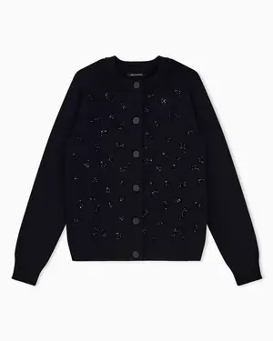 Armani Exchange Regular Fit Knitted Cardigan - Black