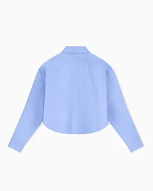 Armani Exchange Regular Fit Shirt In Organic Cotton Popeline