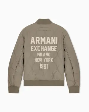 Armani Exchange Quilted Padded Blouson Jacket - Brown