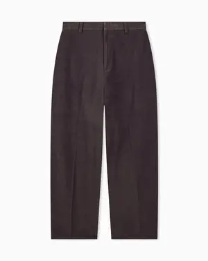 Armani Exchange Relaxed Trouser In Cotton Moleskin - Brown