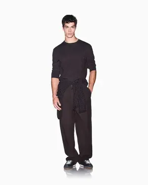 Armani Exchange Relaxed Trouser In Cotton Moleskin