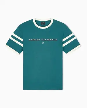 Armani Exchange Regular T-shirt In Cotton Jersey - Green