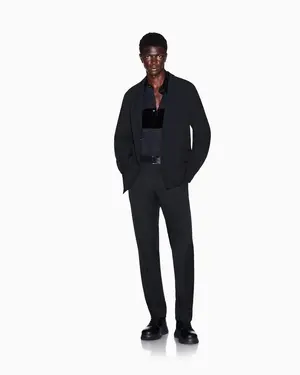 Armani Exchange Regular Fit Shirt In Stretch Cotton Satin