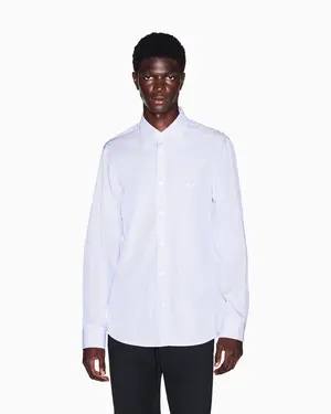 Armani Exchange Regular Fit Shirt In Yarn-dyed Cotton