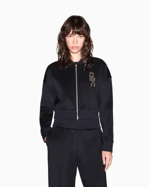 Armani Exchange Slim Fit Stretch Scuba Sweatshirt With Ribbed Details