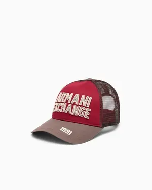 Armani Exchange Cotton Twill Baseball Cap - Red