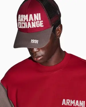 Armani Exchange Cotton Twill Baseball Cap - Red