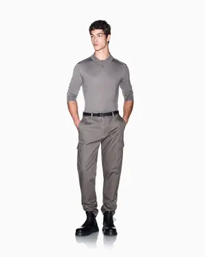 Armani Exchange Regular Fit Trousers In Cotton Twill