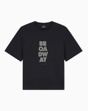 Armani Exchange Oversized Cotton Jersey T-shirt With Graphic Detail - Black