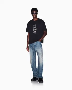 Armani Exchange Oversized Cotton Jersey T-shirt With Graphic Detail