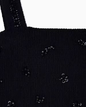 Armani Exchange Slim-fit Knit Top With Sequins