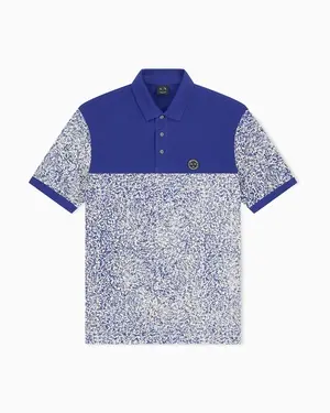 Armani Exchange Regular Fit Polo Shirt In Cotton Piquet With Rib Details - Patterned