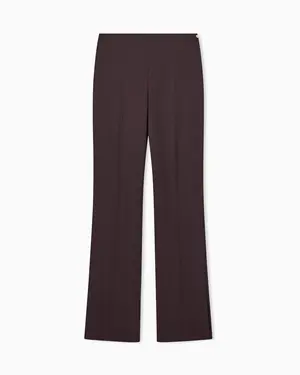 Armani Exchange Slim Fit Trousers In Recycled Crepe - Brown