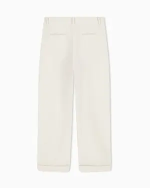 Armani Exchange Oversized Trouser In Recycled Crepe With Belt - Beige