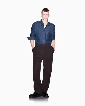 Armani Exchange Over Fit Shirt Denim In Cotton
