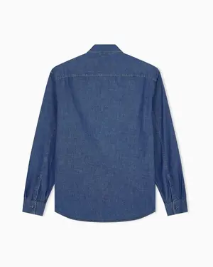 Armani Exchange Over Fit Shirt Denim In Cotton
