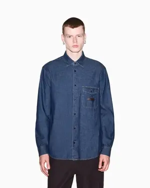 Armani Exchange Over Fit Shirt Denim In Cotton