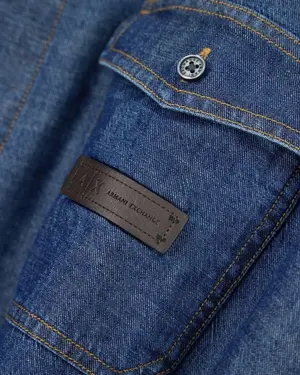Armani Exchange Over Fit Shirt Denim In Cotton