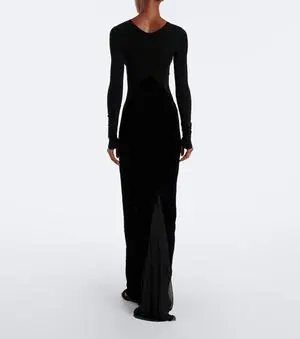 Rick Owens Combo Tulle-trimmed Gown