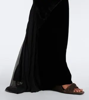 Rick Owens Combo Tulle-trimmed Gown
