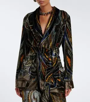 Etro Paisley Velvet Wrap Blazer