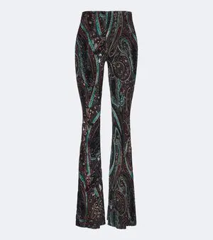 Etro Patch-applique Paisley Flared Pants - Multicoloured