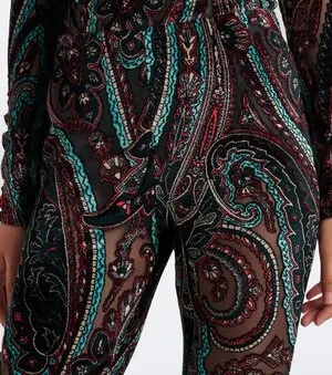 Etro Patch-applique Paisley Flared Pants