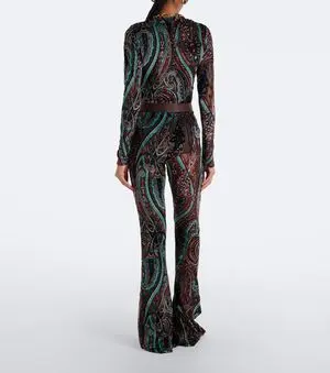 Etro Patch-applique Paisley Flared Pants