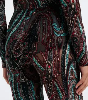 Etro Patch-applique Paisley Flared Pants