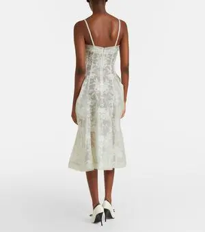 Alexander McQueen Peplum Silk Lace Corset Dress