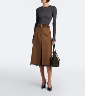 Prada Ribbed-knit Silk Top