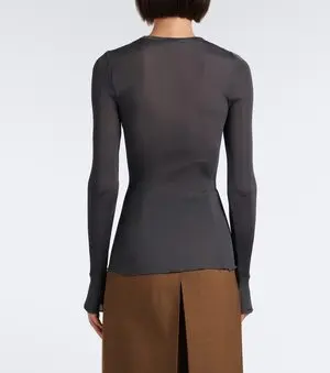 Prada Ribbed-knit Silk Top