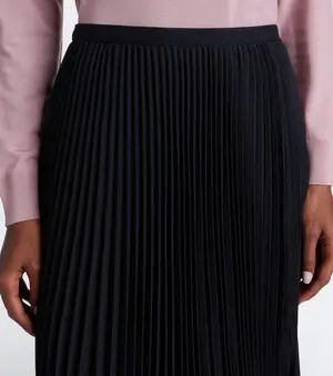 Valentino Garavani Asymmetric Plisse Georgette Midi Skirt