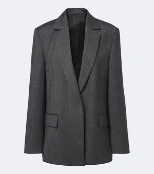 TOTEME Herringbone Wool Blazer - Grey