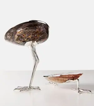 TAVARES 1922 Bird Edit Shell And Sterling Silver Decorative Object