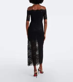 Rabanne Off-shoulder Lace Midi Dress