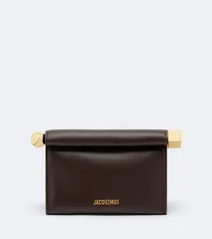 Jacquemus Rond Carre Small Leather Clutch - Brown