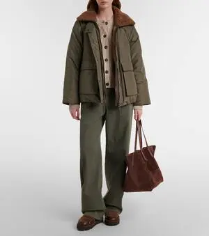 Brunello Cucinelli Monili Leather And Shearling Lace-up Boots