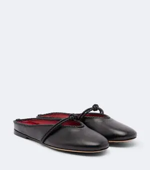 Bottega Veneta Lucia Leather Mules - Black